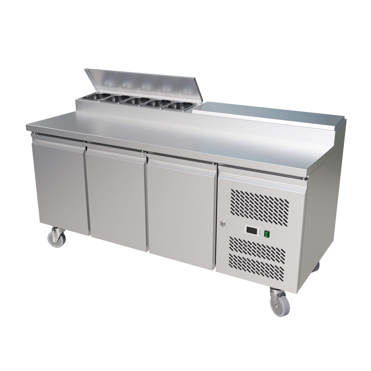 Empire Stainless Steel Pizza Prep Table Refrigerator – 3 Door Commerci ...