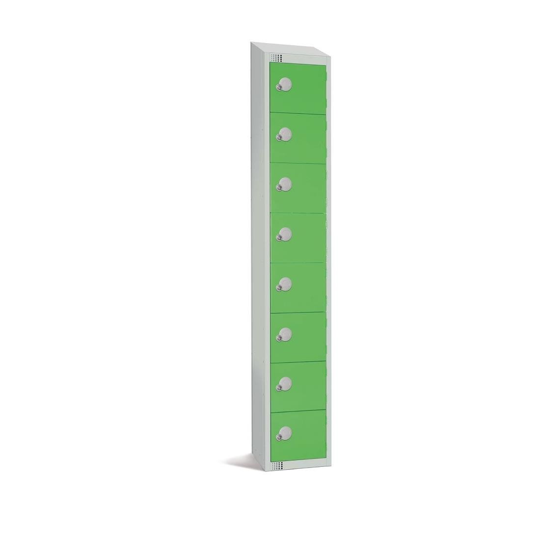 Elite Eight Door Camlock Locker with Sloping Top Green - CE109-CS ...