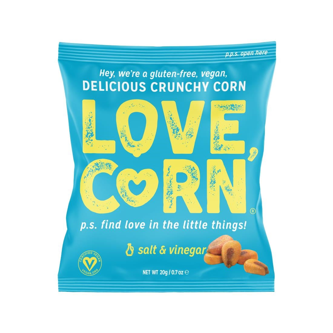 LOVE CORN Salt & Vinegar Crunchy Corn Snack 20g (Pack of 24) - CZ757 ...