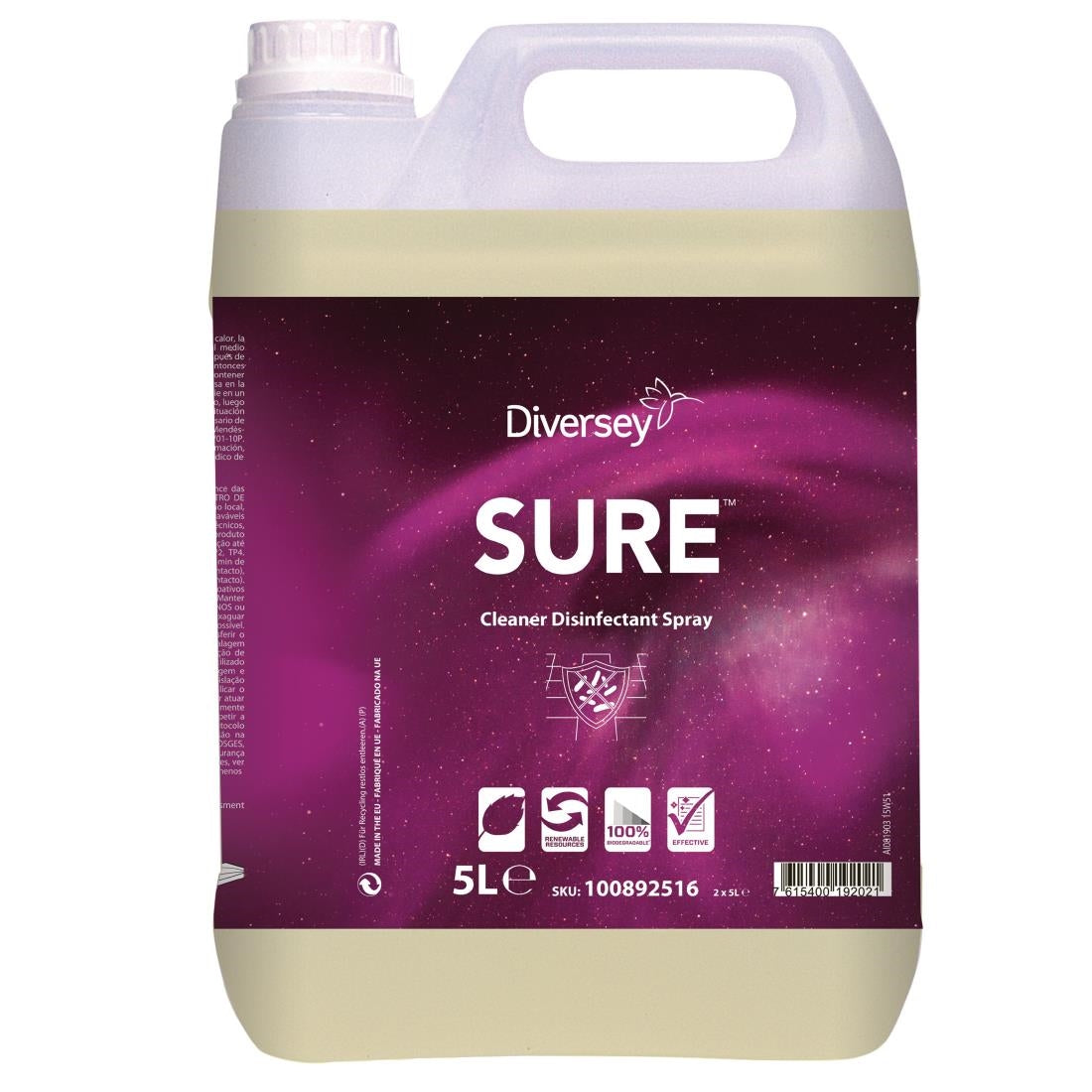 SURE Cleaner and Disinfectant Ready To Use 5Ltr - CX836 – Empire Supplies