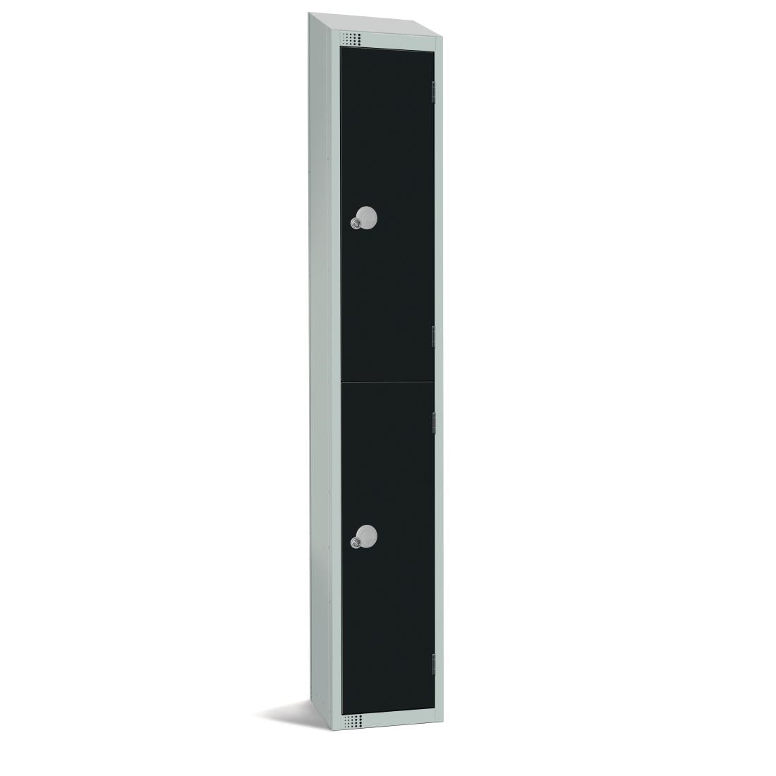 Elite Double Door Padlock Locker with Sloping Top Black - GR685-PS ...
