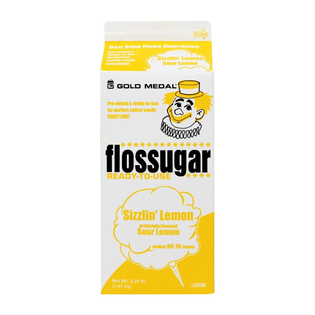 Flossugar Sour Lemon Ready to Use Cotton Candy Mix 1.47kg - HS997 ...
