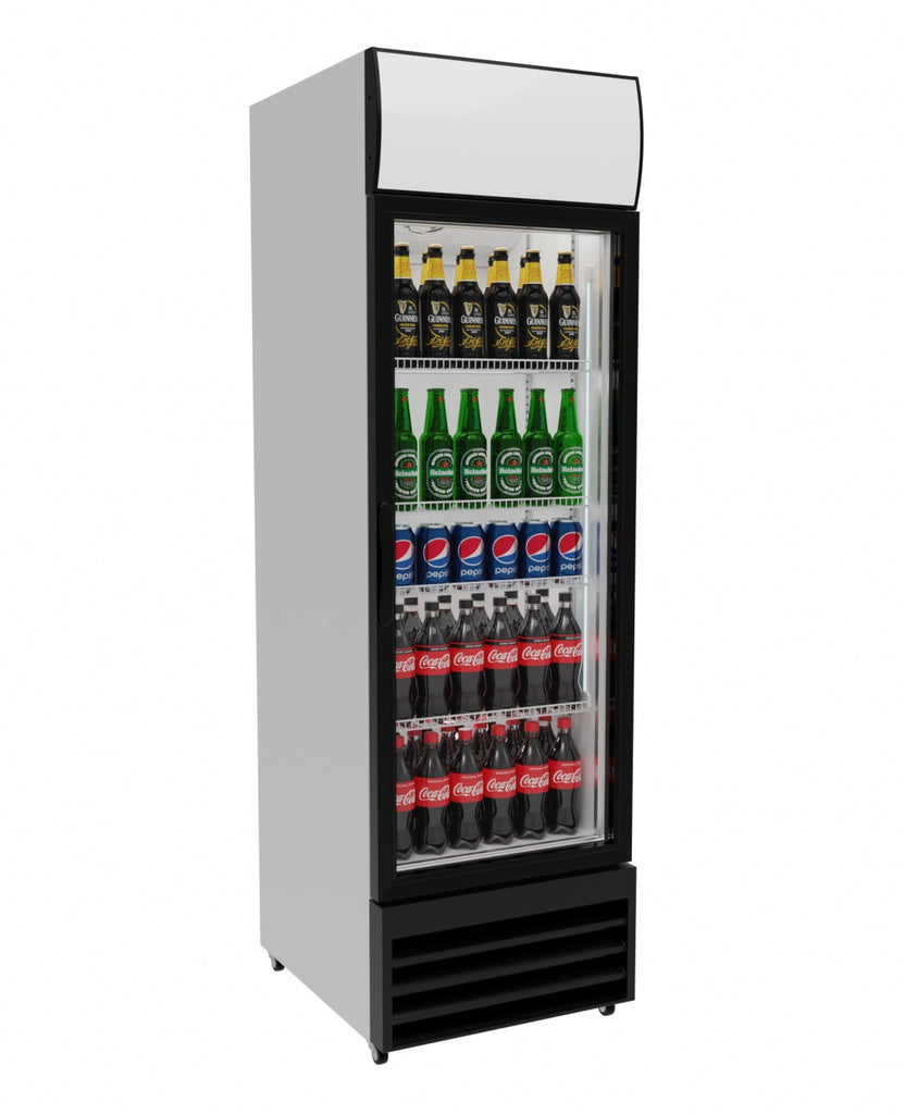Empire Single Door Display Cooler Fridge with Merchandising Canopy - S ...