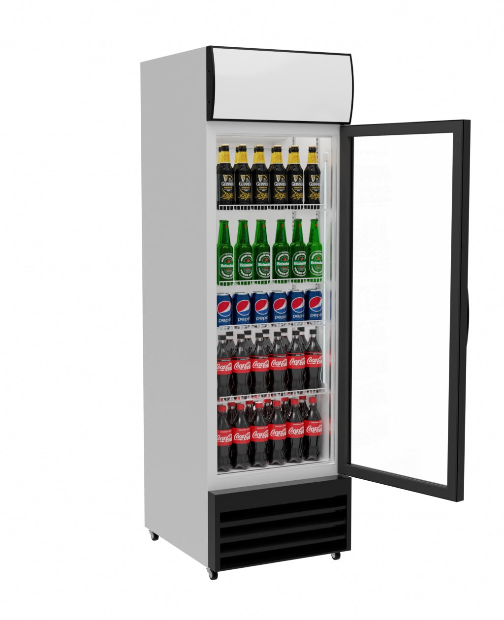 Empire Single Door Display Cooler Fridge with Merchandising Canopy 375 ...