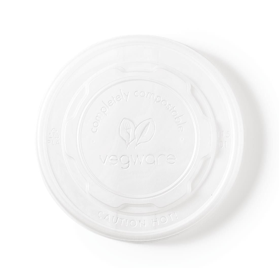 Vegware Compostable Hot Food Pot Flat Lids 350ml / 12oz and 455ml ...